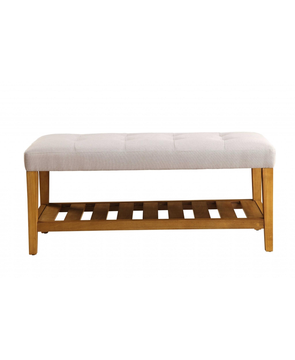 Click here for Tufted Fabric Upholstered Storage Bench with Shelv... prices