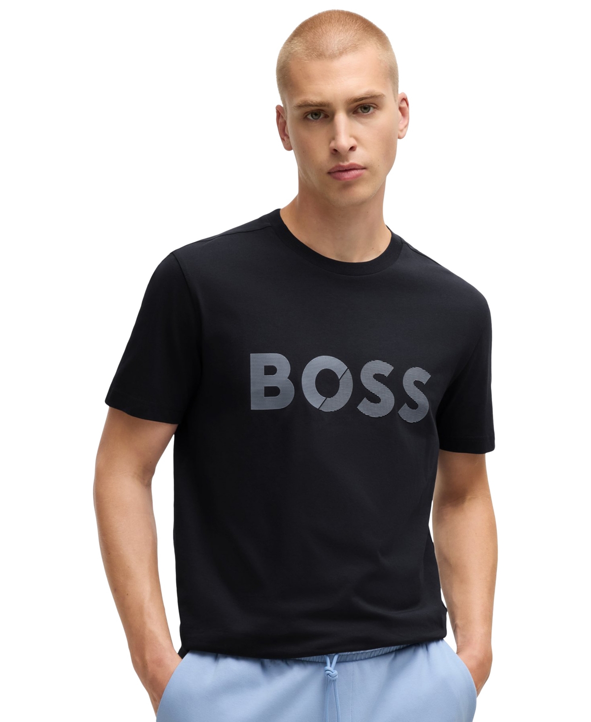 Click here for Boss by Hugo Boss Mens Large Logo Regular-Fit T-Sh... prices