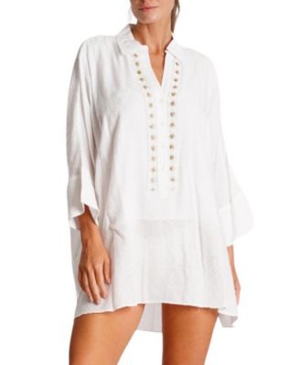 La Moda Clothing Women's Short Sheer Lace Cover Up Dress - Macy's