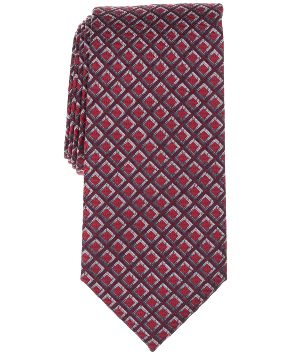 Click here for Perry Ellis Mens Buttaro Grid-Pattern Tie - Red prices