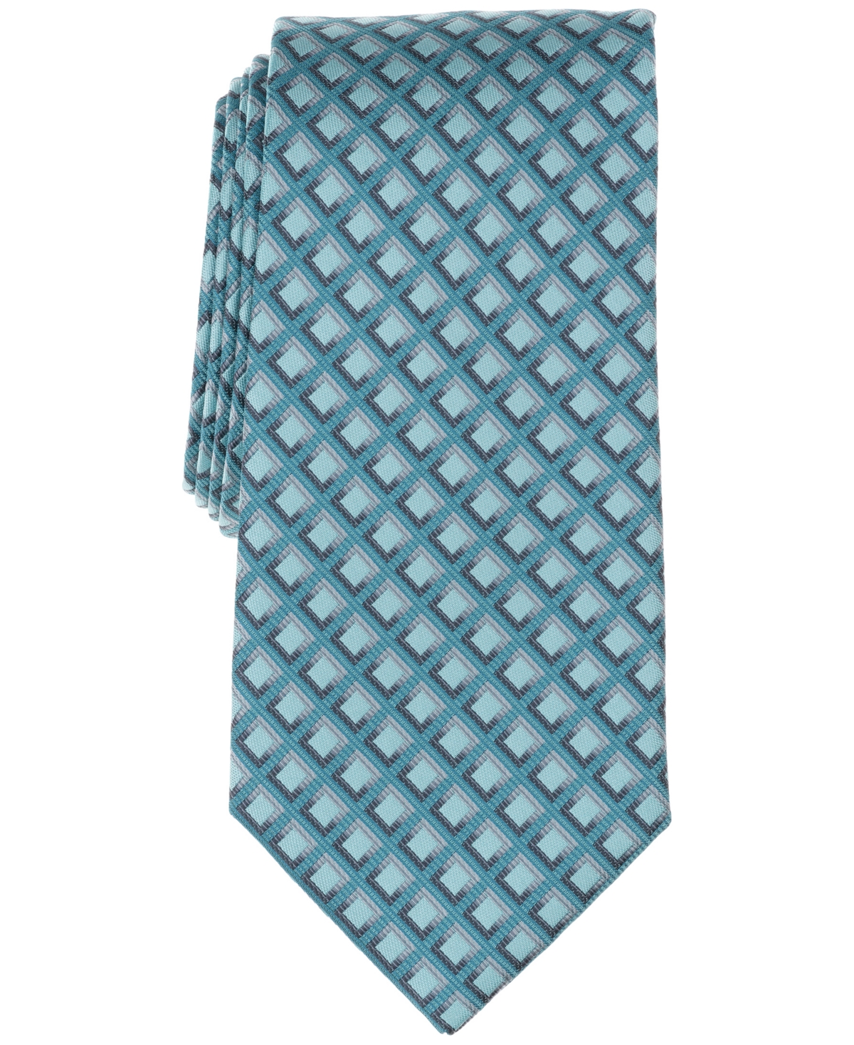 Click here for Perry Ellis Mens Buttaro Grid-Pattern Tie - Turquo... prices