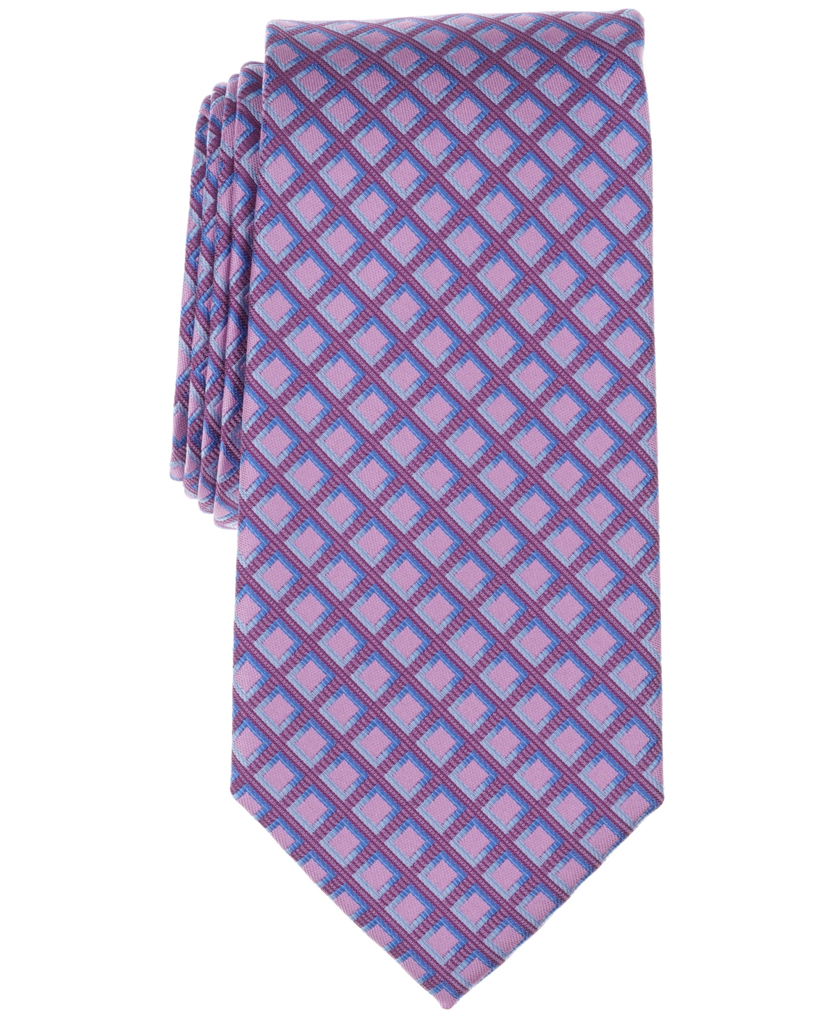 Click here for Perry Ellis Mens Buttaro Grid-Pattern Tie - Orchid prices