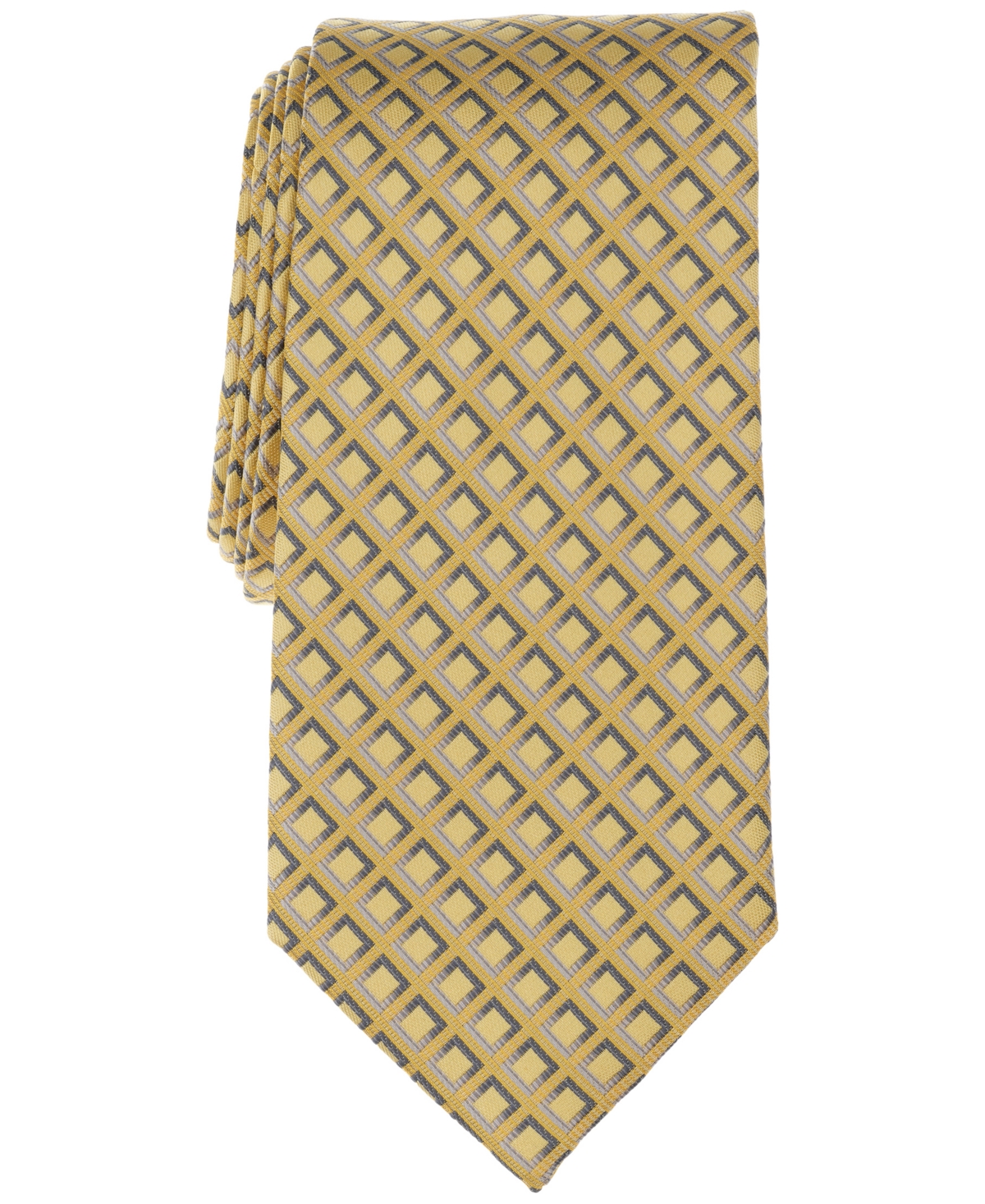 Click here for Perry Ellis Mens Buttaro Grid-Pattern Tie - Yellow prices