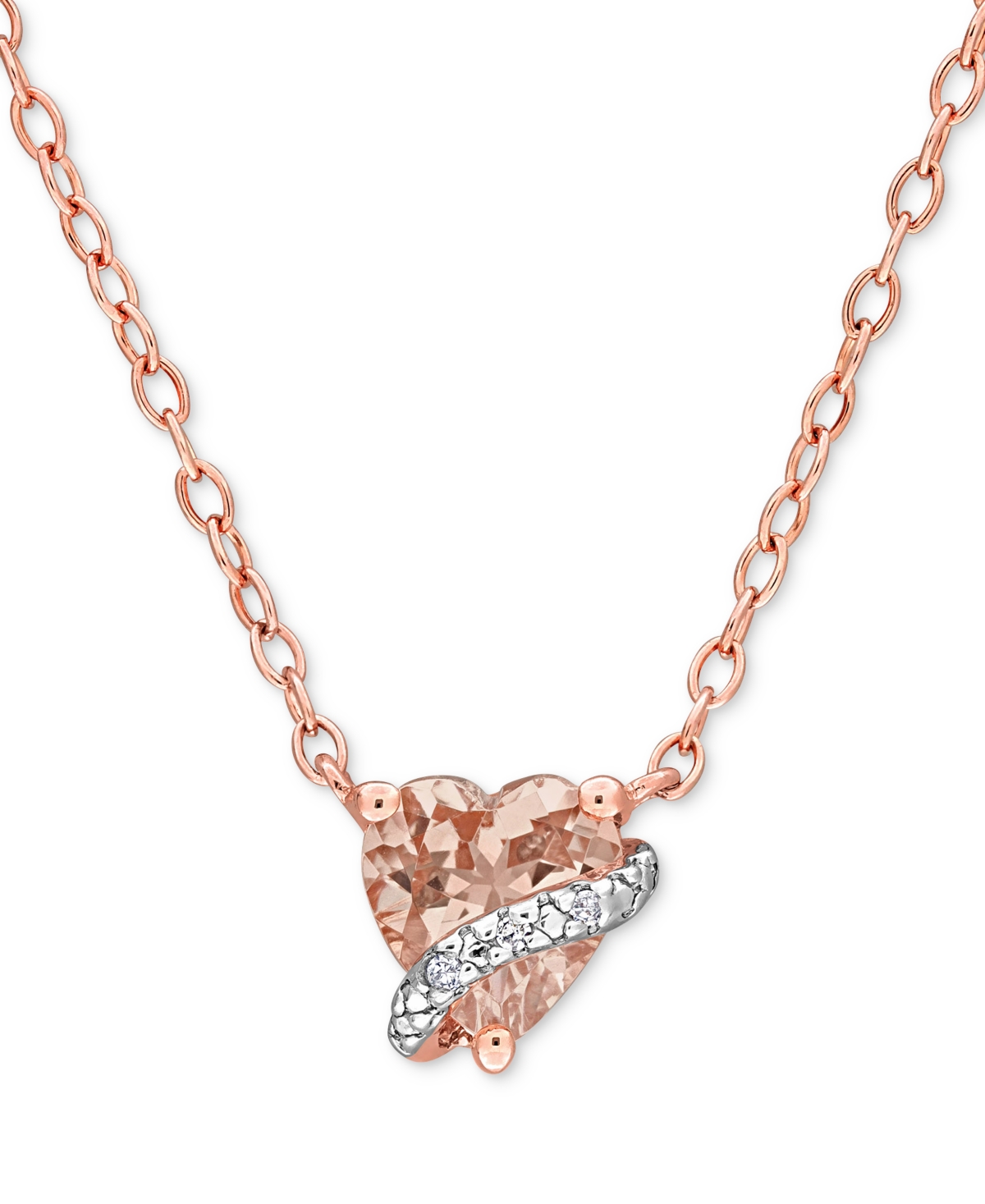 Click here for Gemstone Heart-Shaped Pendant Necklace in Rose Gol... prices