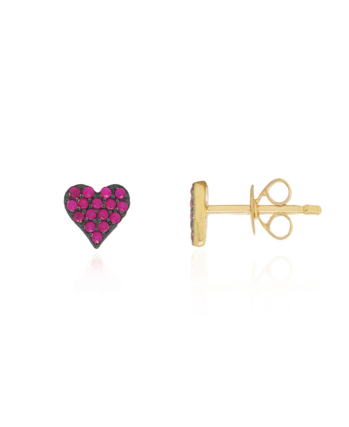 Click here for Ruby and Black Rhodium Heart Stud Earrings - Ruby... prices