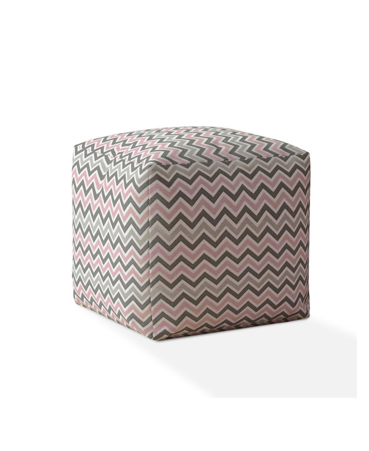 Click here for 17 Gray Twill Chevron Pouf Ottoman - Multi prices