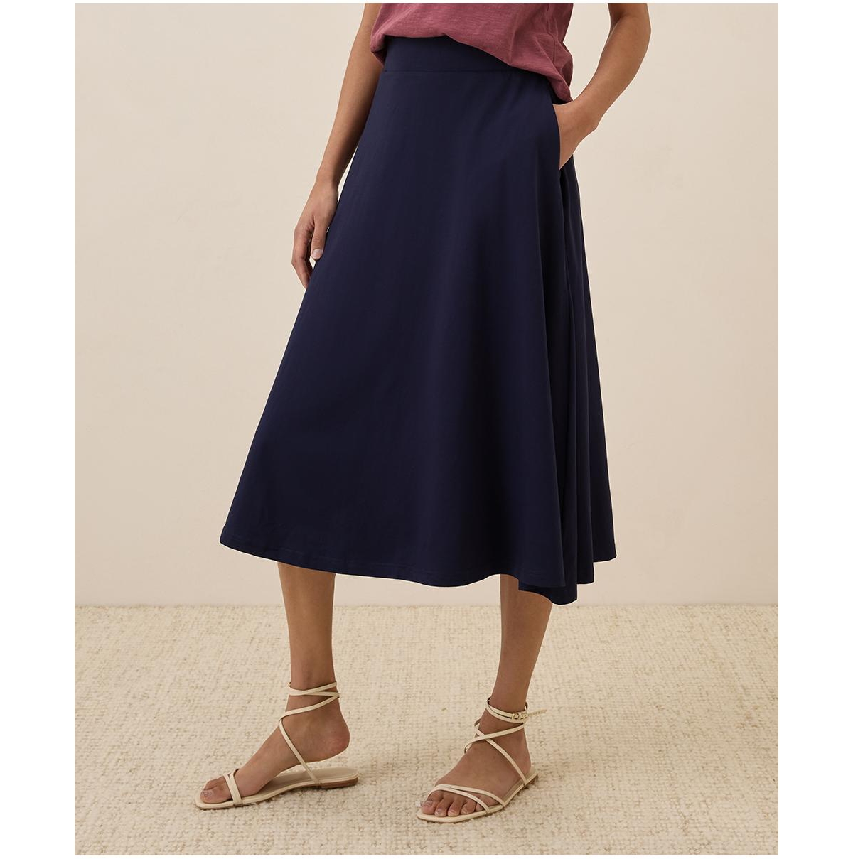 Click here for Pact Womens Organic Cotton Fit & Flare Midi Skirt... prices