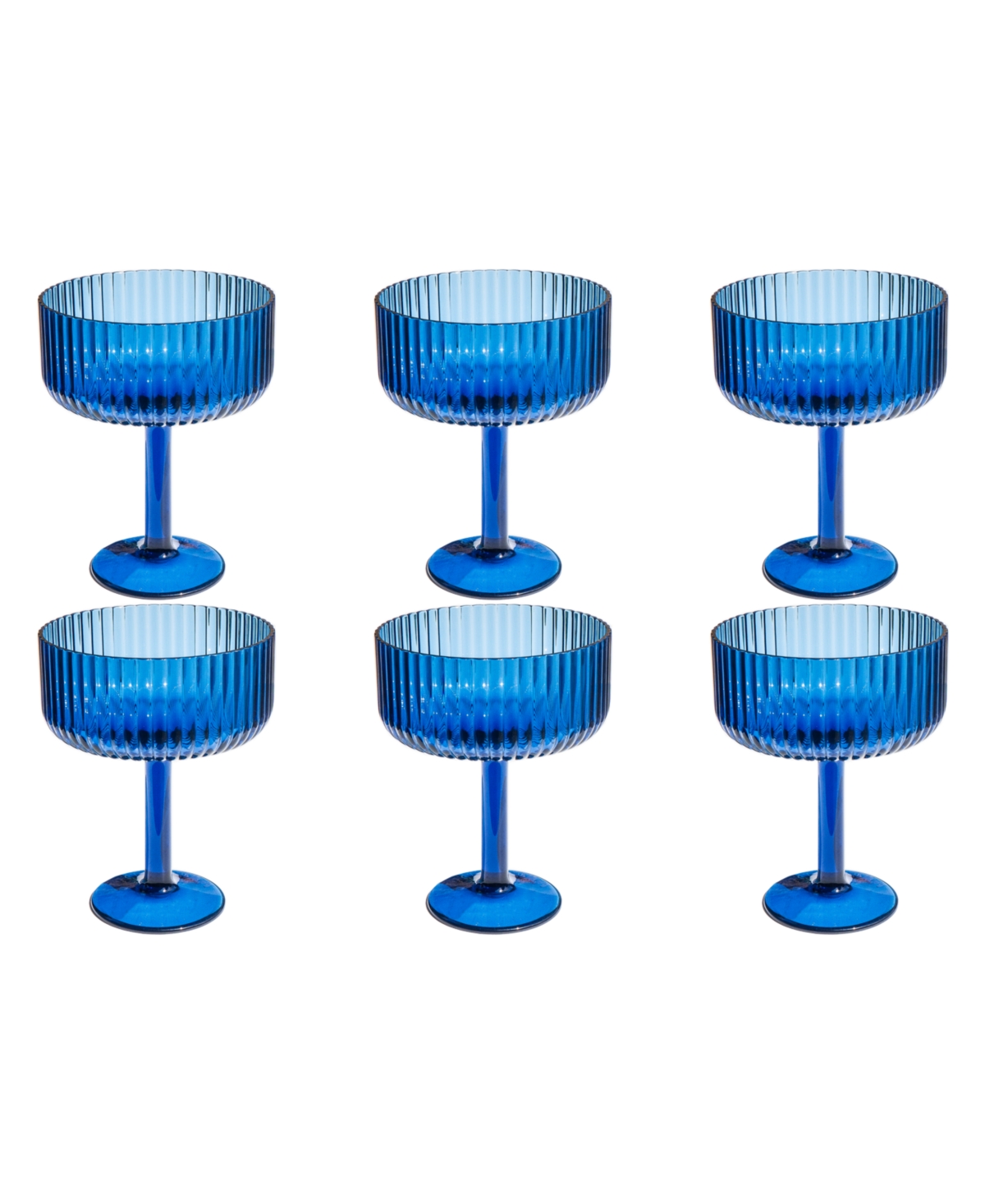 Click here for Abode Homewares Mesa Coupe Glasses  Set of 6 - Blu... prices