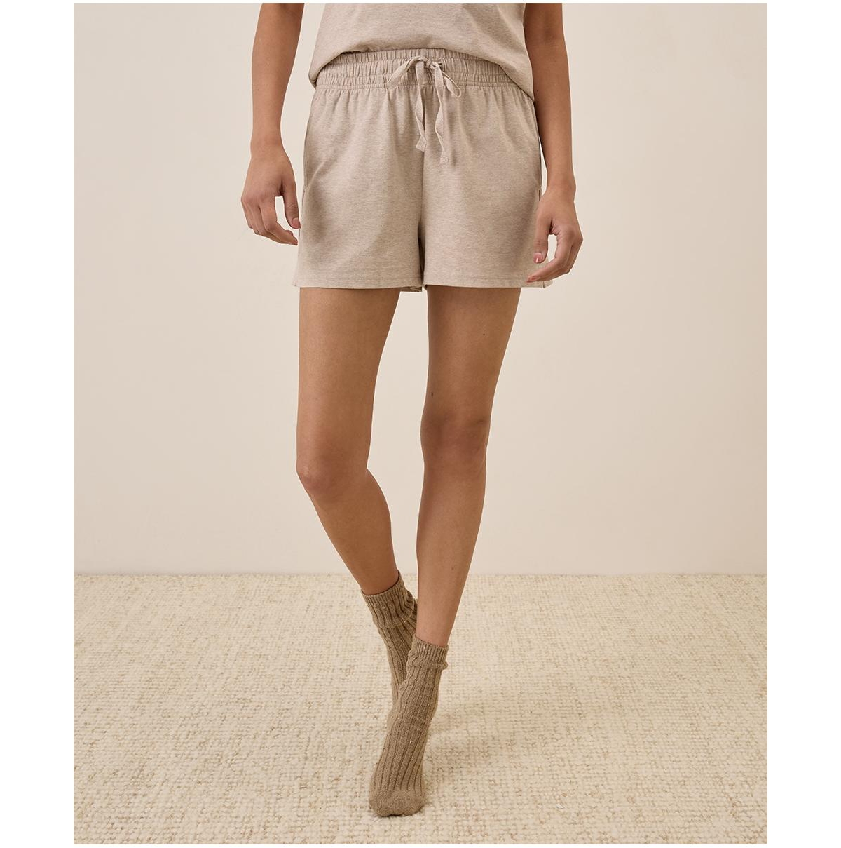 Click here for Pact Womens Cotton Cool Stretch Lounge Short - Oat... prices