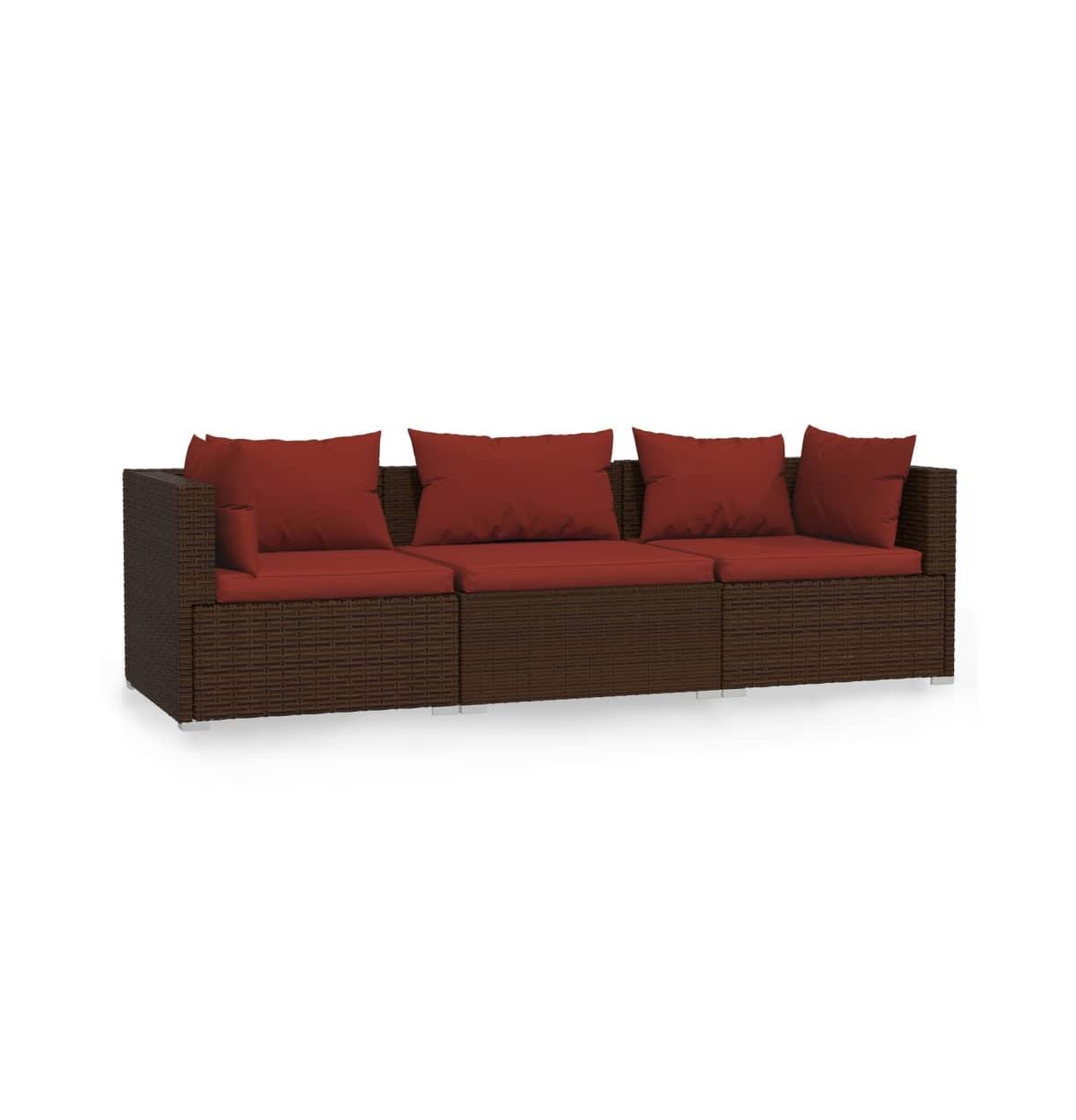 Click here for Wicker Patio Furniture 3 Piece with Cushions Brown... prices