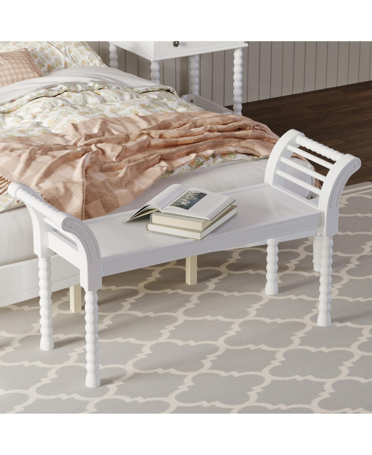 Click here for Streamdale Elegant Retro Style Bench with Turned L... prices