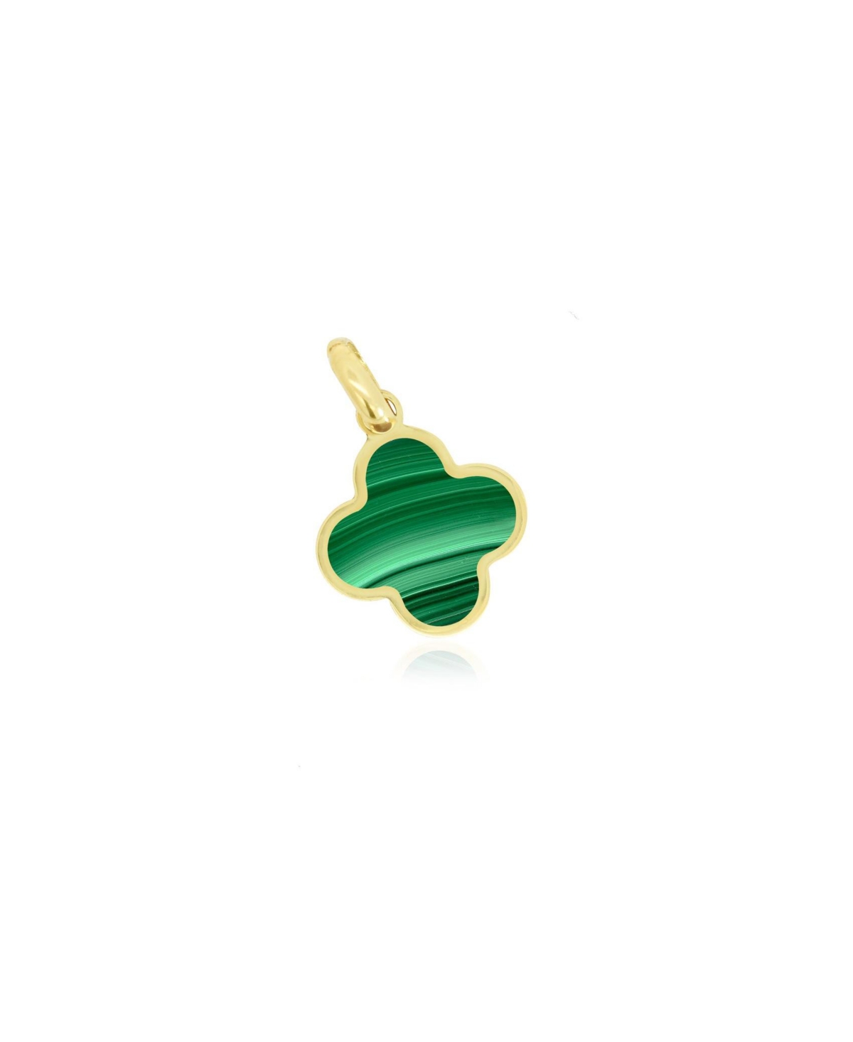 Click here for The Lovery Malachite Clover Charm 14K Gold - 14 mi... prices