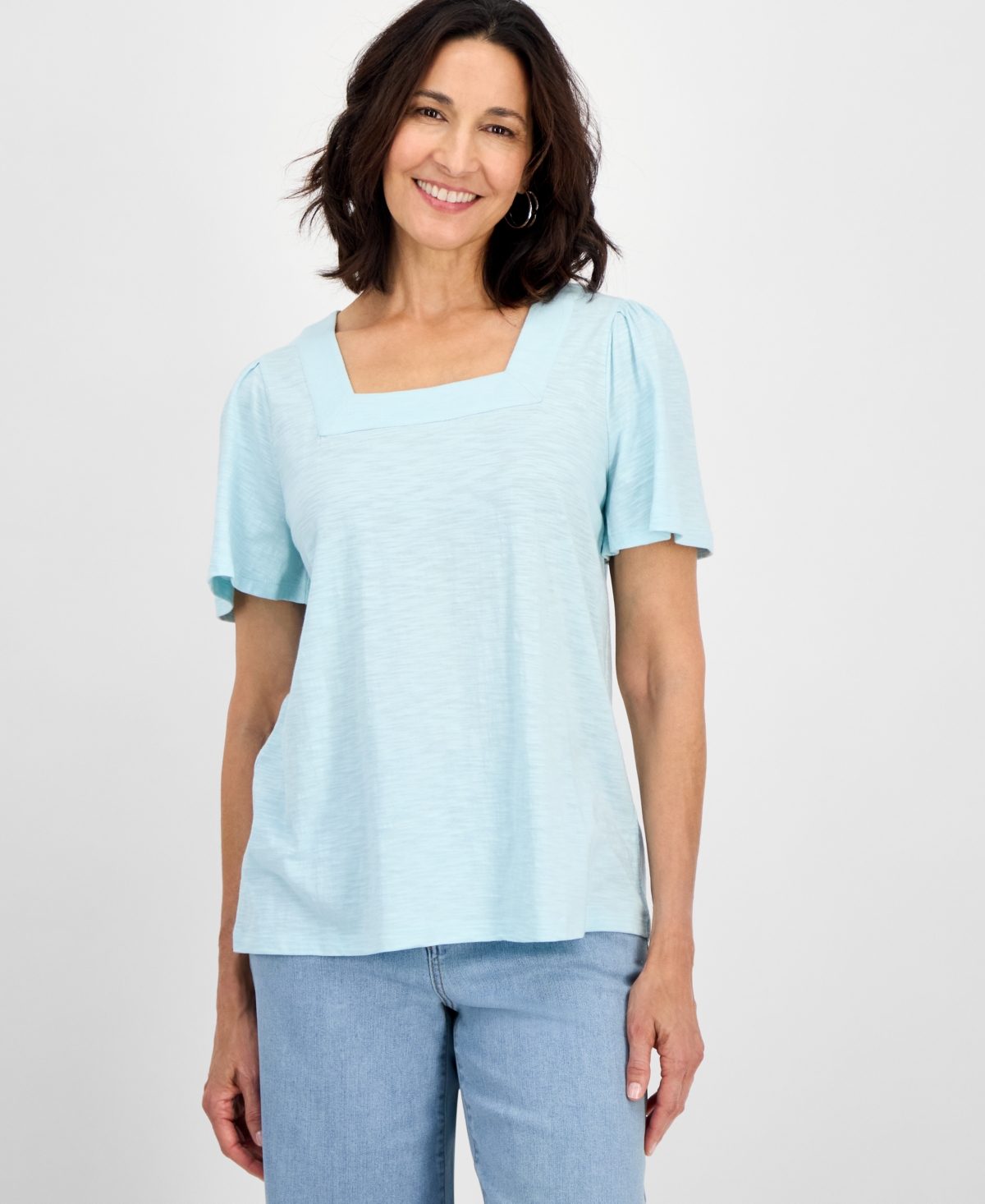 Click here for Style & Co Petite Square-Neck Top  Exclusively at... prices