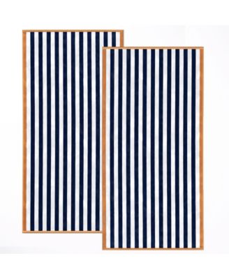 Click here for Linery Co. Oversized Cotton Stripe Border Beach To... prices