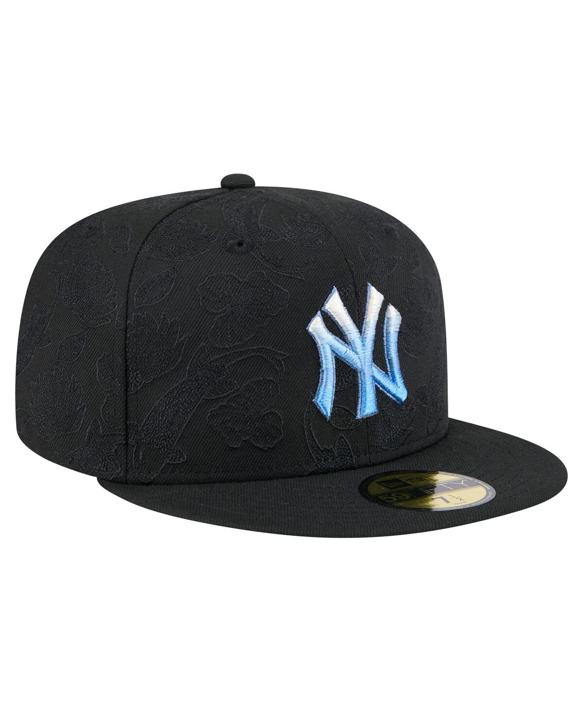 New Era Men's Black New York Yankees Tonal Koi 59fifty Fitted Hat ...