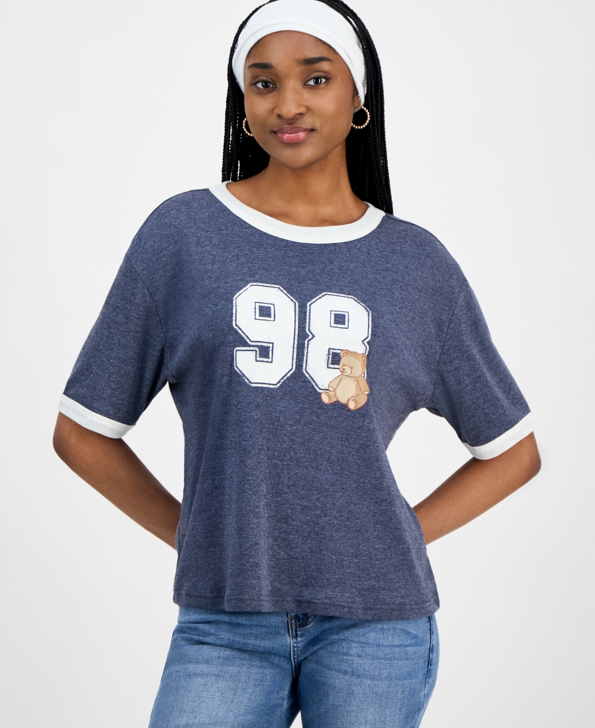Click here for Hippie Rose Juniors Varsity Graphic Ringer T-Shirt... prices