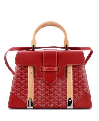 Pre-Owned Goyard MM Saigon Top Handle Bag Coated Canvas with Leather ...