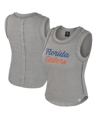 Colosseum Women's Heather Gray Florida Gators Beach You Ribbed Tank Top ...