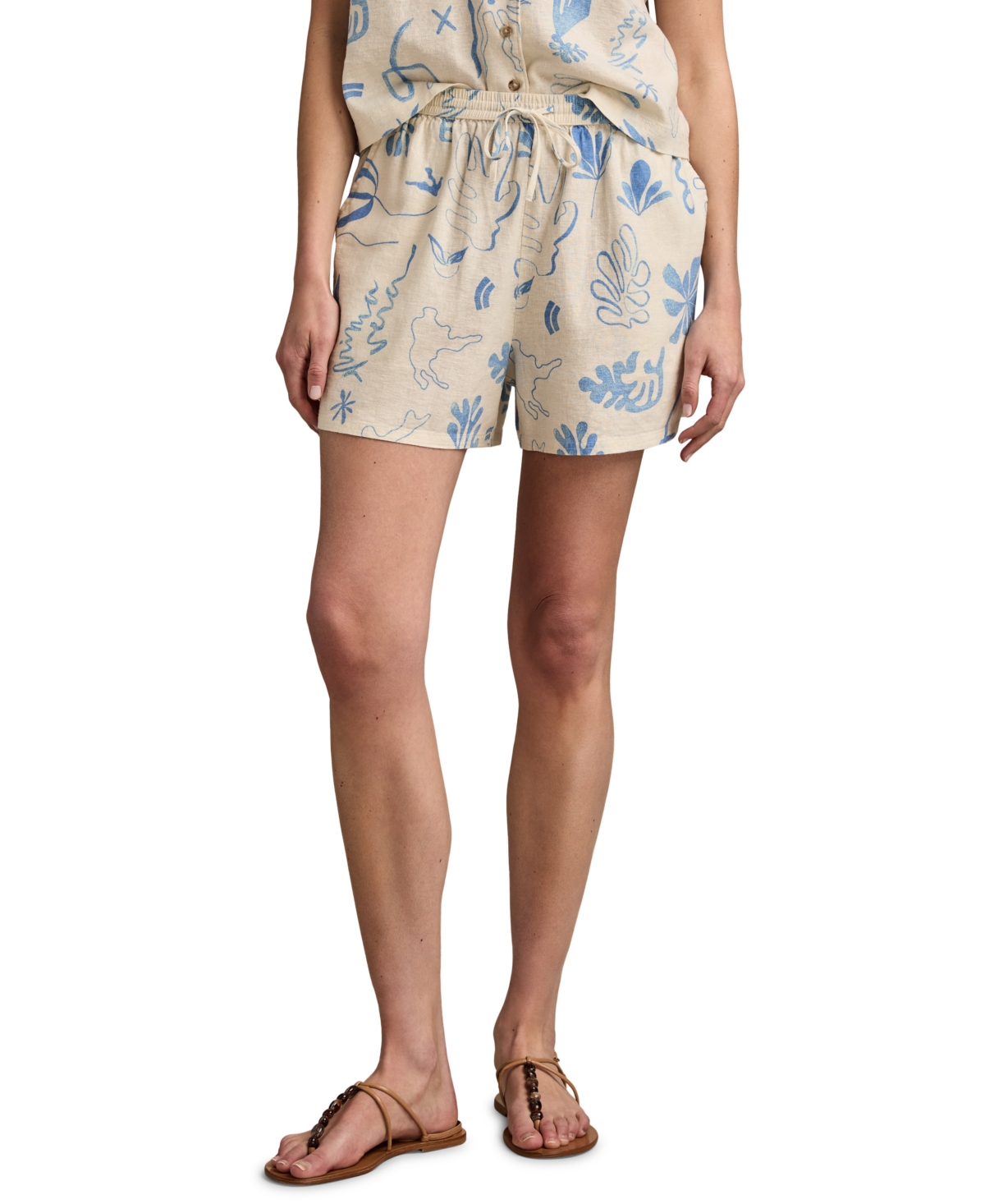 Click here for Lucky Brand Womens The Beach Linen-Blend Shorts -... prices