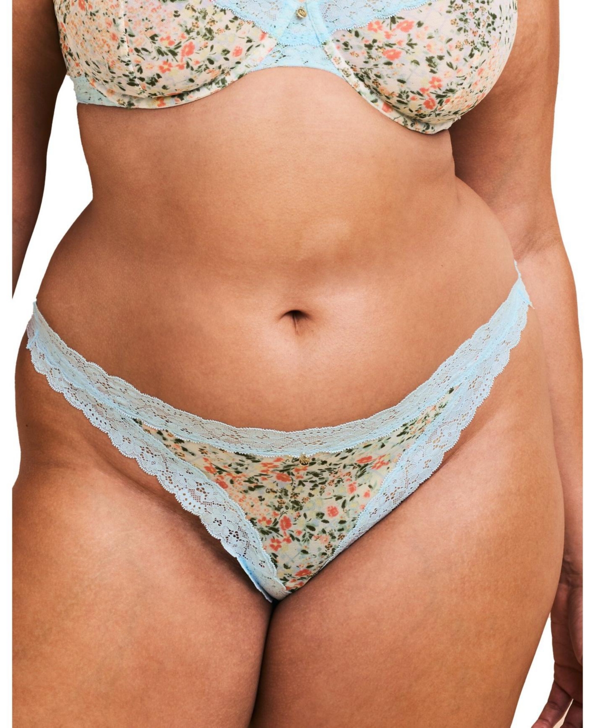 Click here for Adore Me Womens Akari Thong Panty - Floral white prices