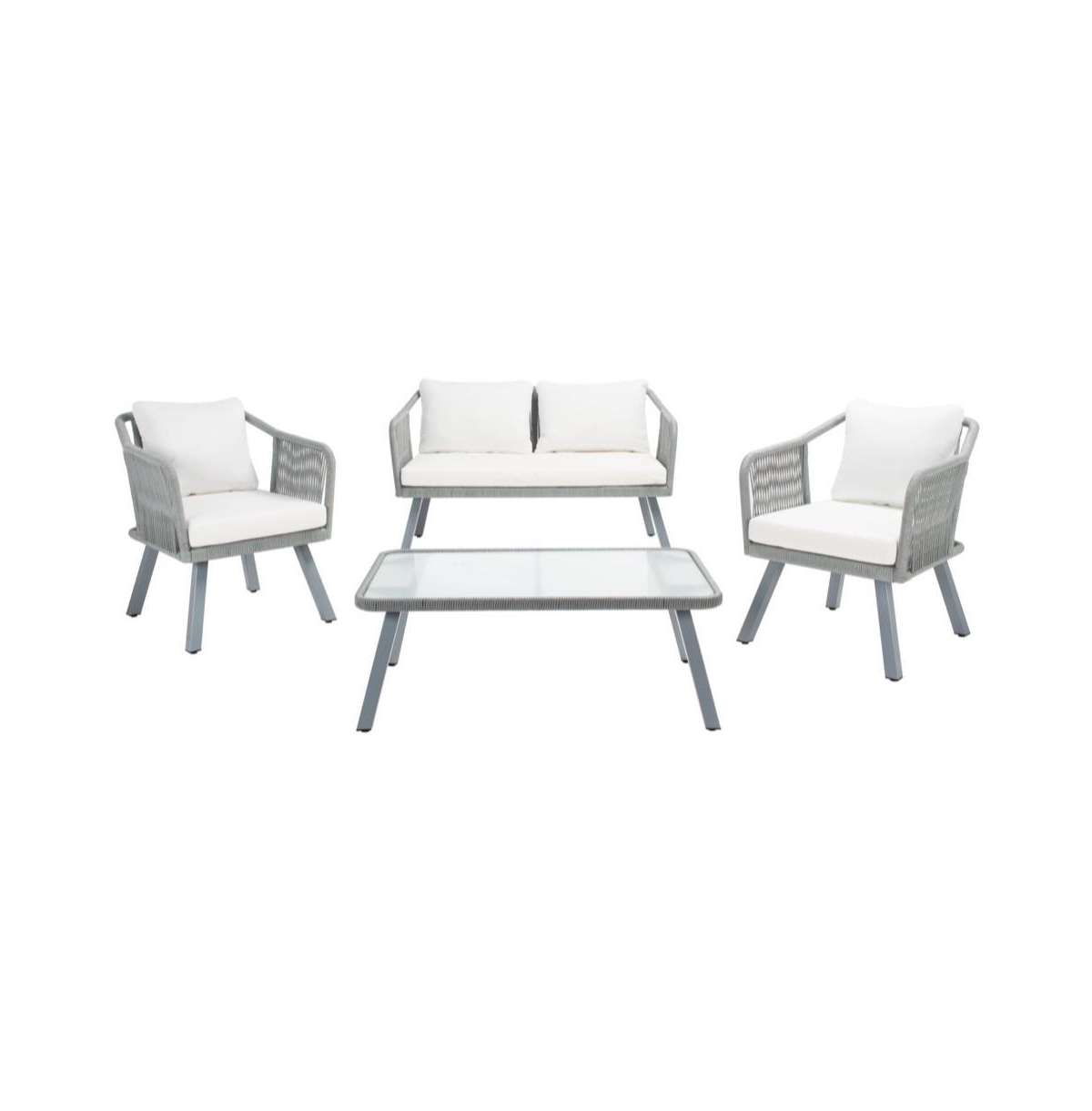 Torsla 4PC Rope Living Set - Grey/beige