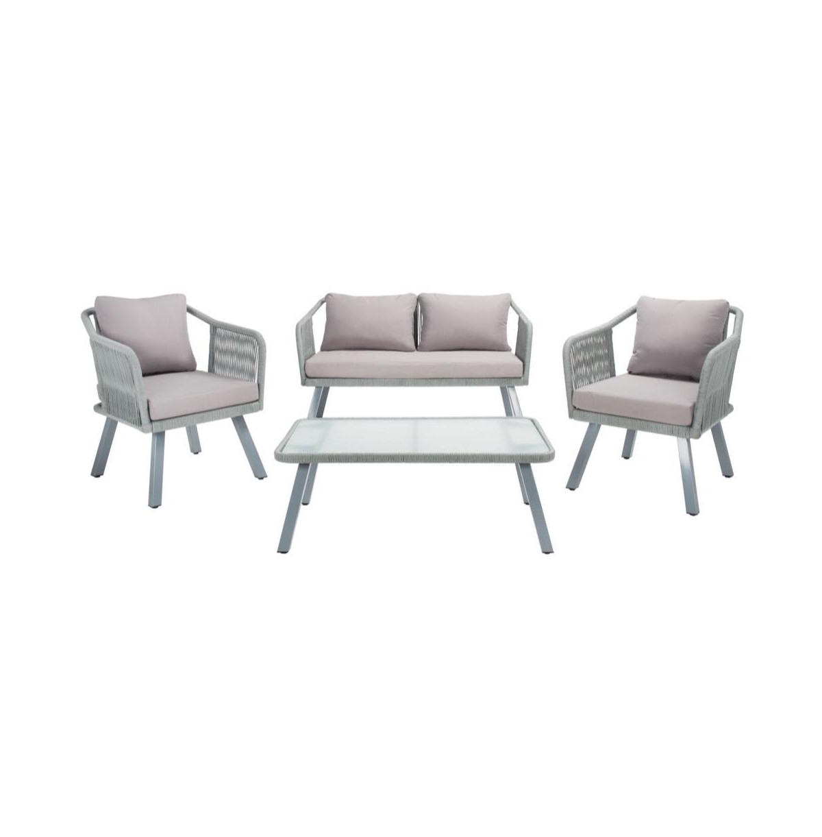 Click here for Torsla 4PC Rope Living Set - Grey prices