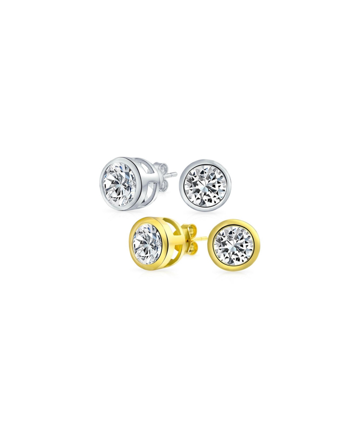 Click here for Bling Jewelry Set of 2 Simple Martini Bezel Set Cz... prices