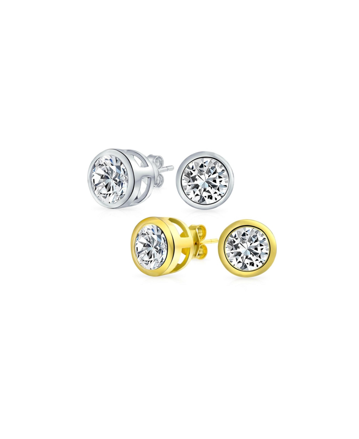 Click here for Bling Jewelry Set of 2 Simple Martini Bezel Set Cz... prices