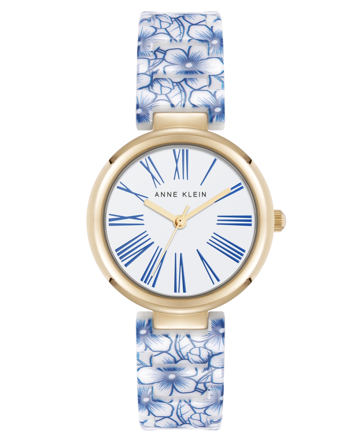Click here for Anne Klein Womens Quartz Blue Flower Pattern Ceram... prices