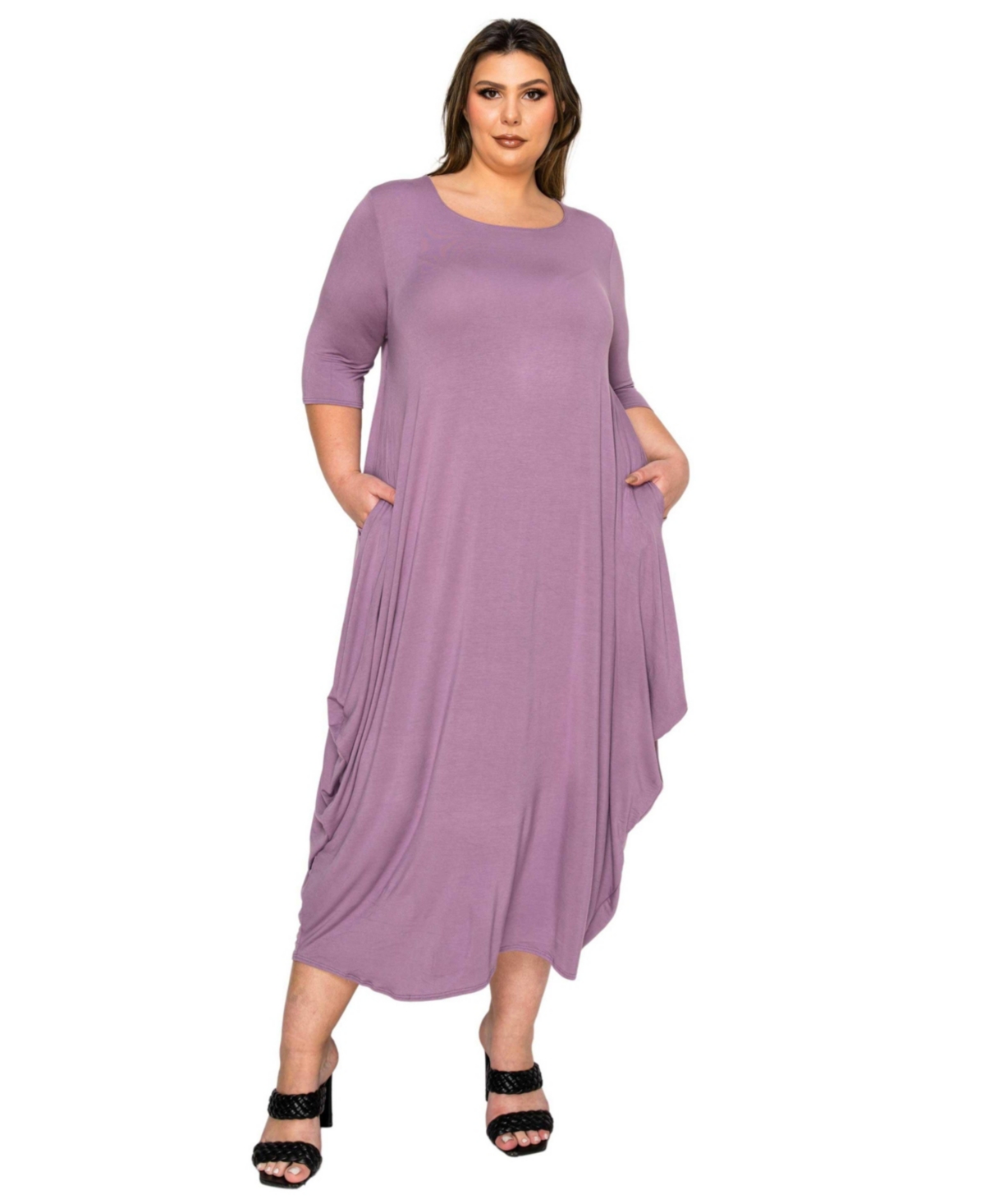 Click here for L I V D Plus Size Evelyn Bubble Hem Pocket Dress -... prices
