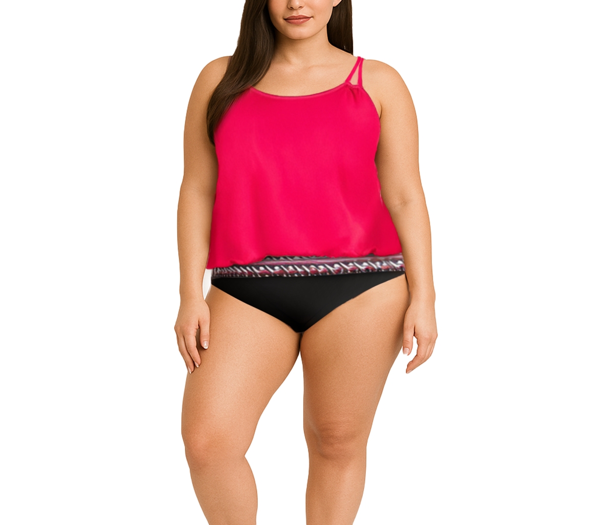 Click here for Swimsuits for All Womens Loop Strap Blouson Tankin... prices