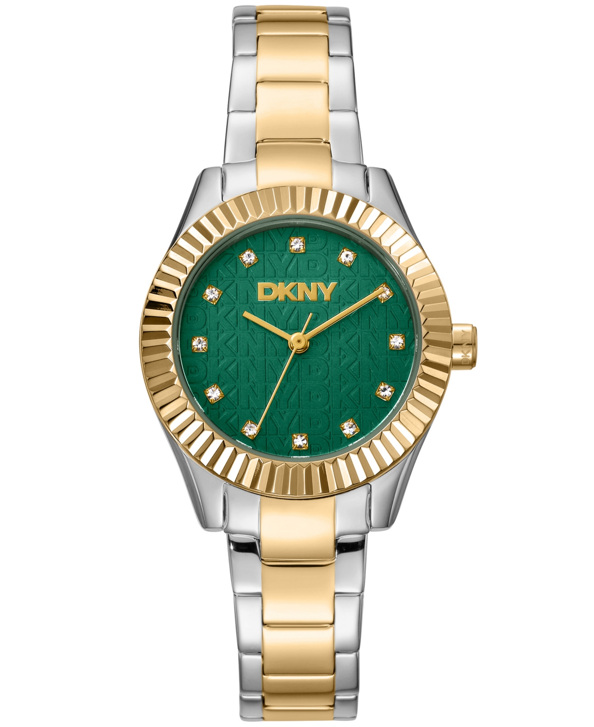 Click here for Dkny Womens Chambers Glitz Dark Green Dial Gold-Tw... prices