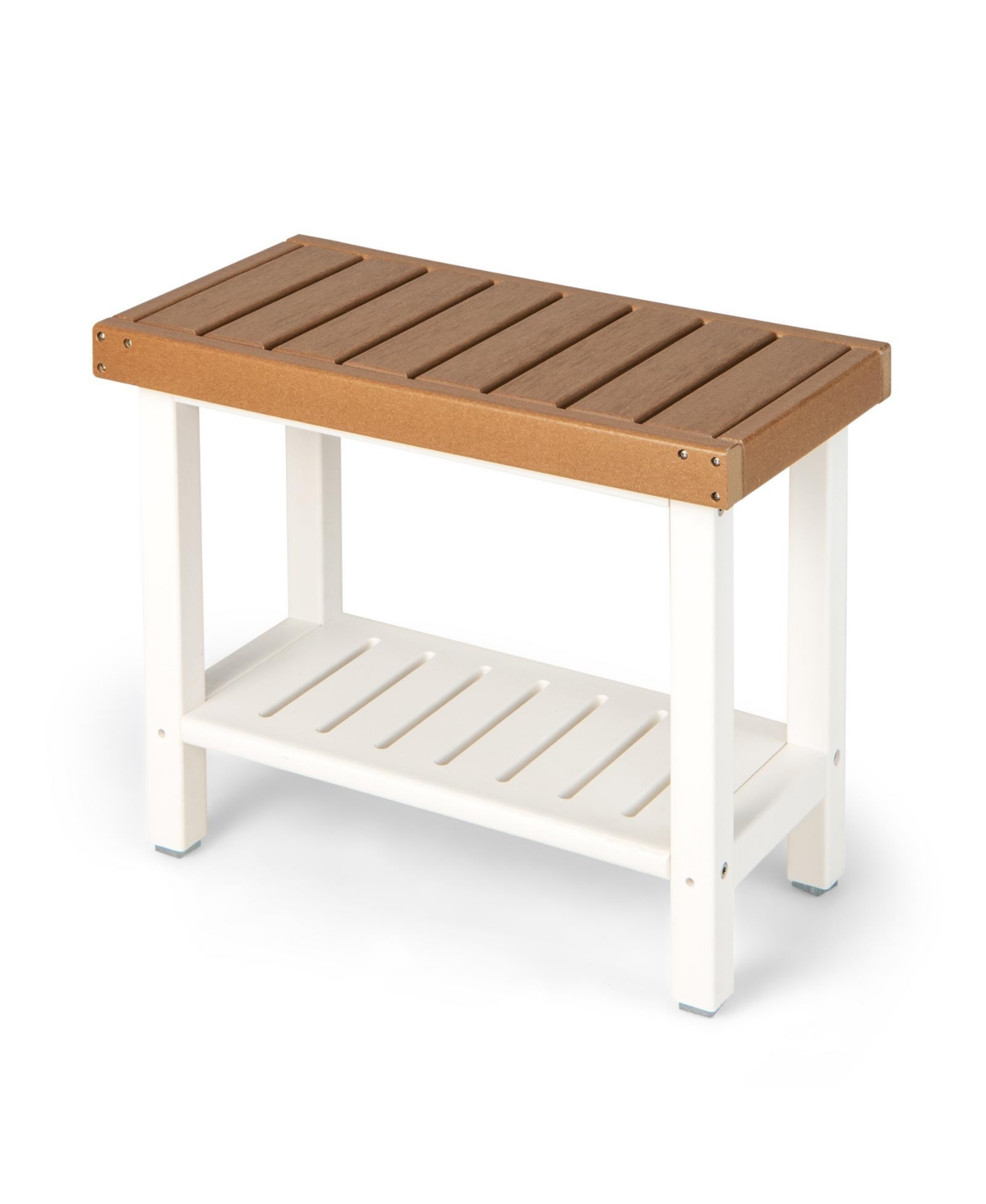Click here for 2-Tier Hdpe Shower Chair with Storage Shelf and An... prices