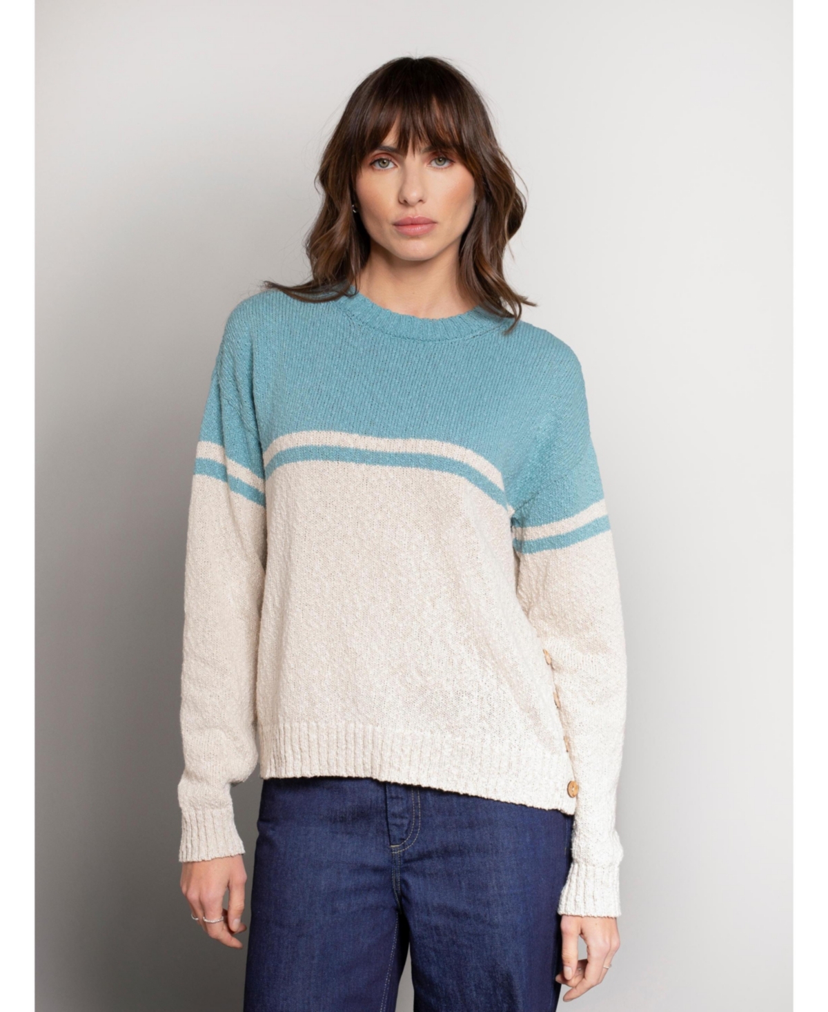 Click here for Celtic & Co. Womens Slub Yarn Colourblock Sweater... prices
