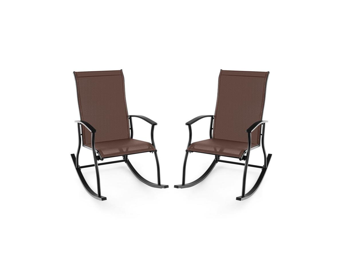 Click here for 2 Pieces Outdoor Rocking Chairs with Breathable Ba... prices