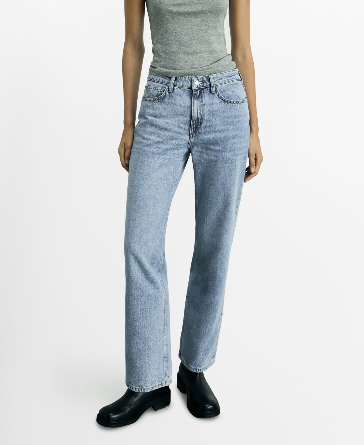 Click here for Mango Womens Matilda Medium-Rise Straight-Fit Jean... prices