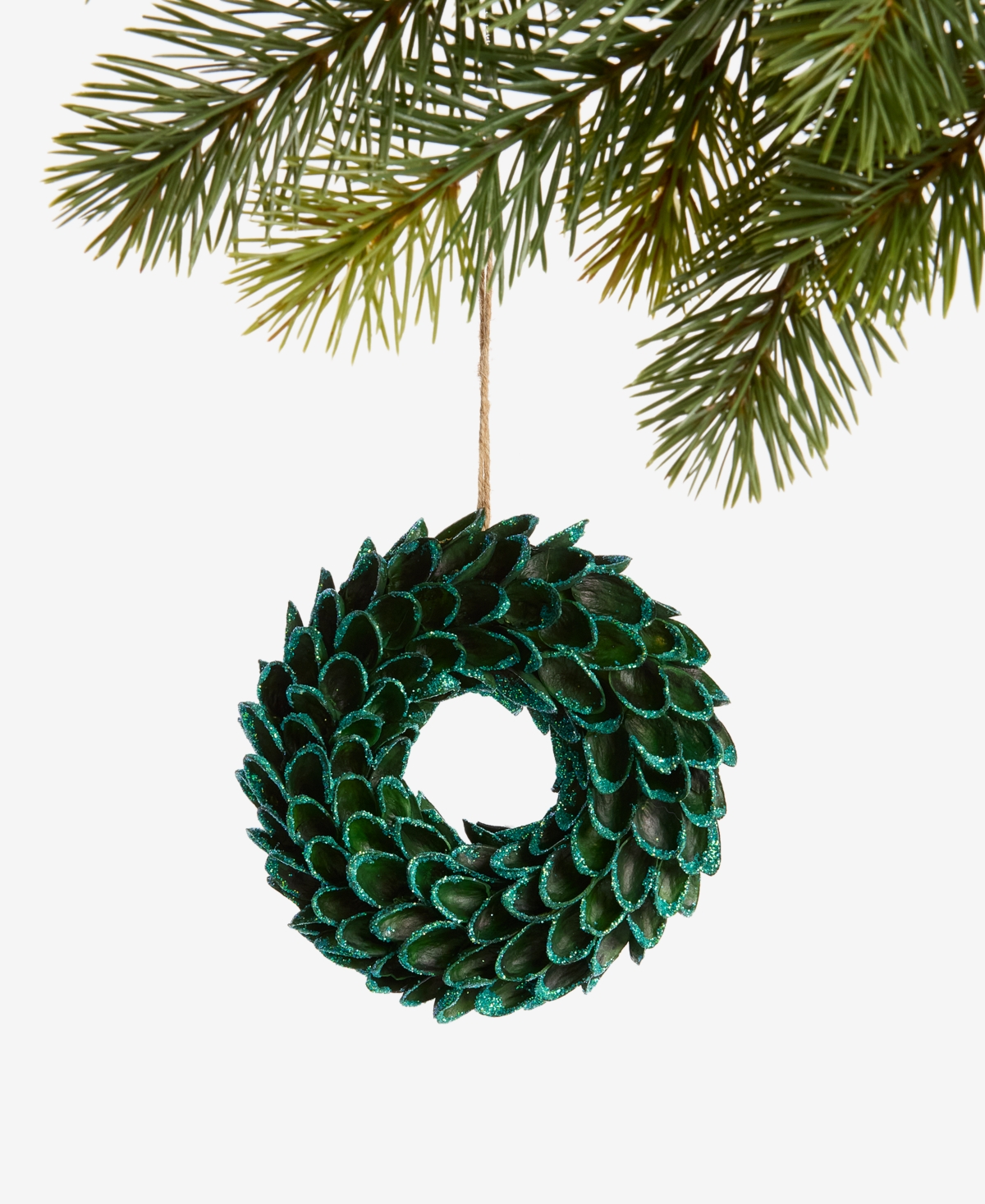 Click here for Holiday Lane Enchanted Emerald Green Wreath Orname... prices