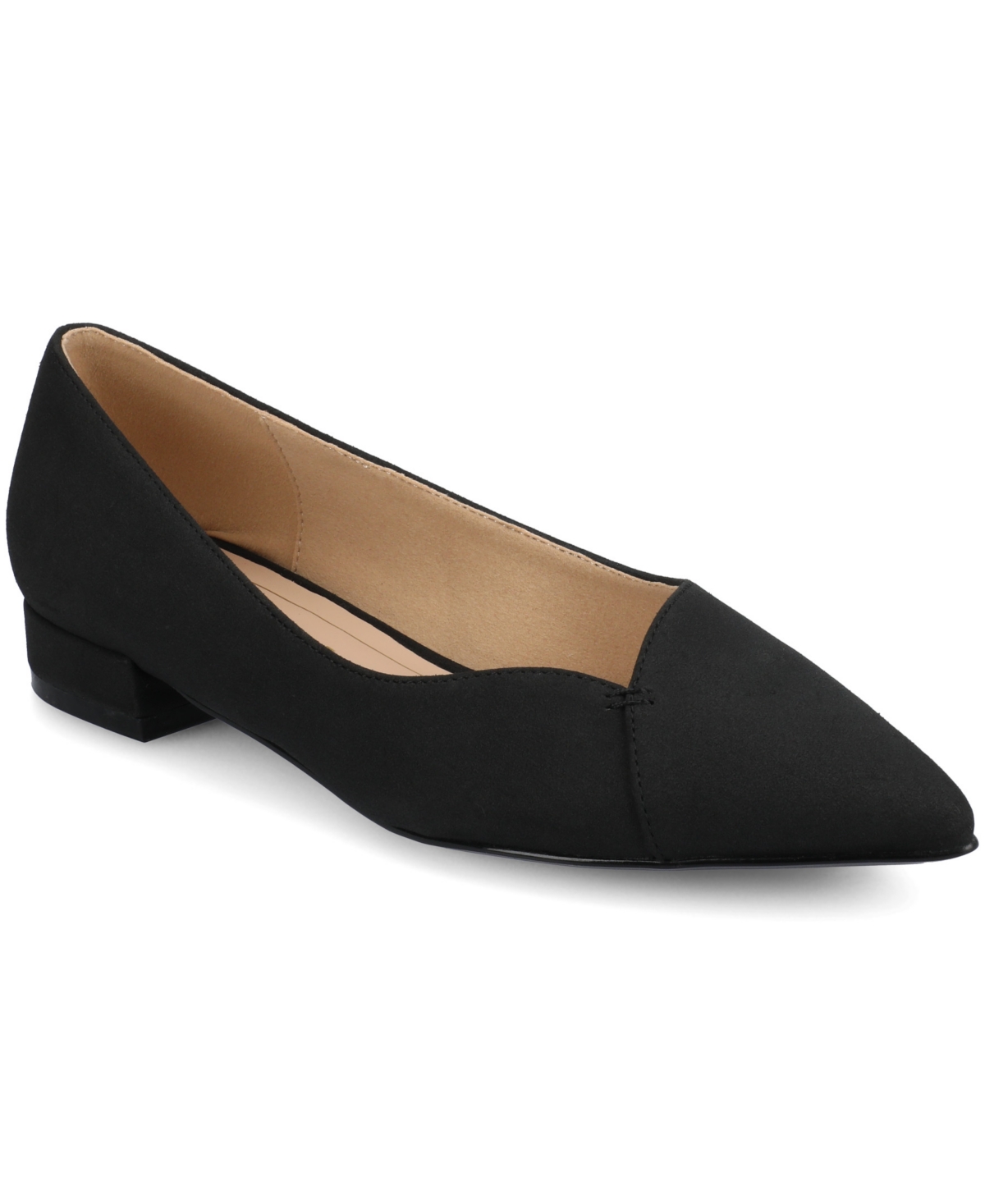 Journee Collection Womens Carmin Slip On Pointed Toe Dress Flats - Black