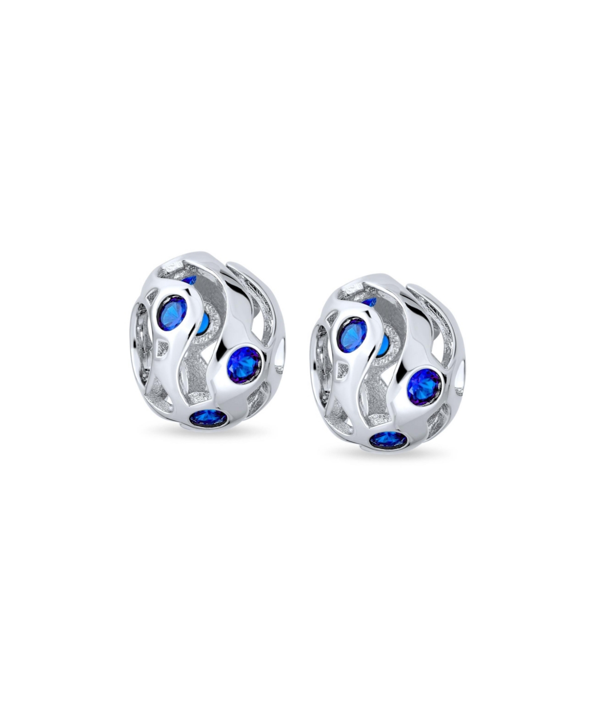 Click here for Bling Jewelry Set of 2 Wave Royal Blue Cubic Zirco... prices