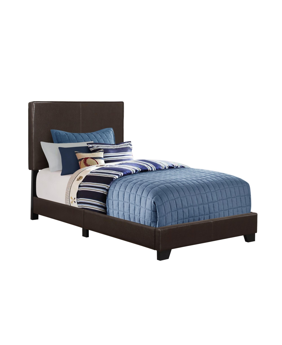 Click here for Solid Wood Twin Upholstered Faux Leather Bed Frame... prices