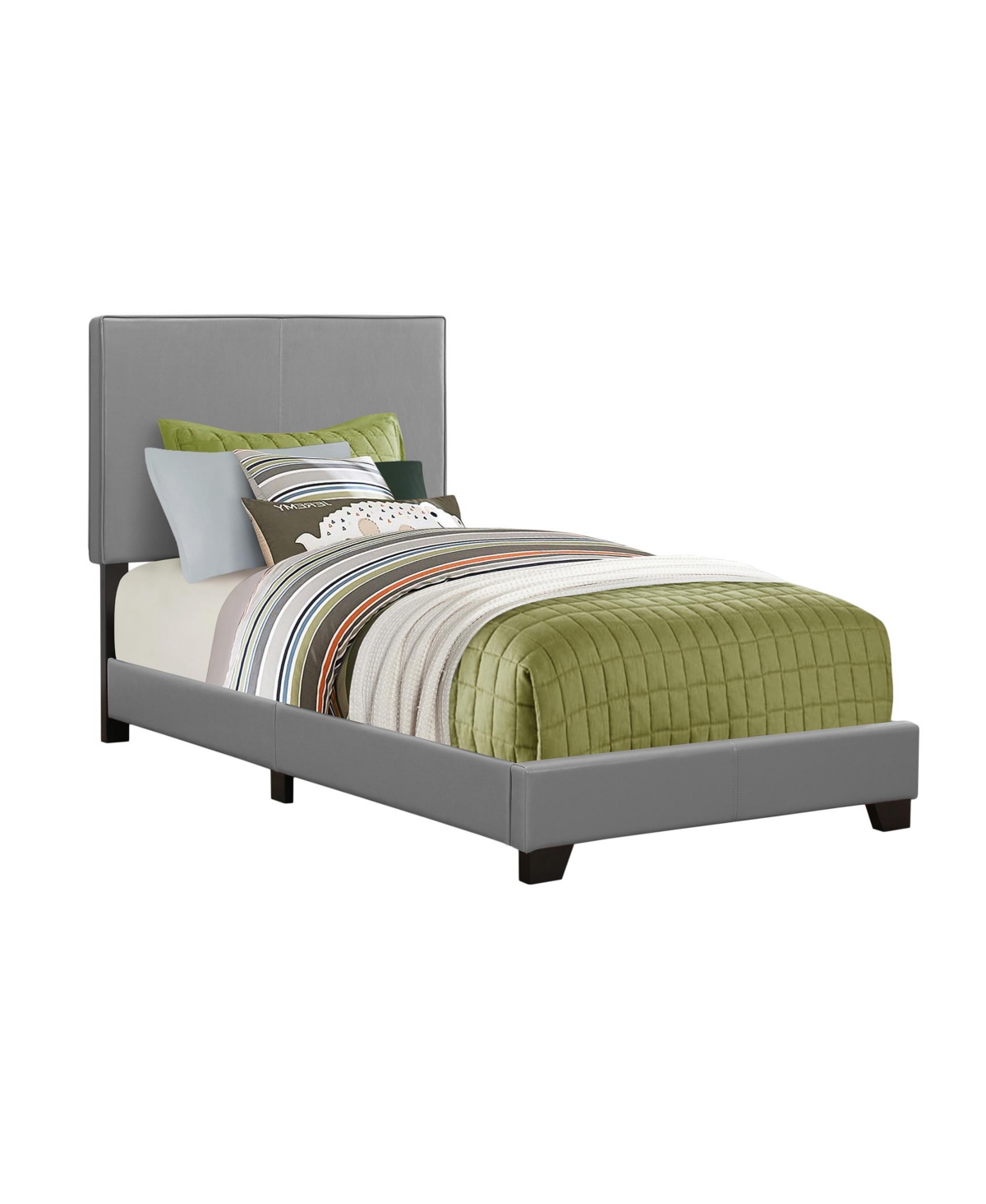 Click here for Solid Wood Twin Upholstered Faux Leather Bed Frame... prices