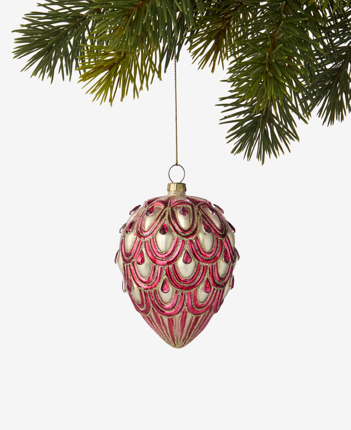 Click here for Holiday Lane Berry Tones Red and Gold Pinecone Orn... prices