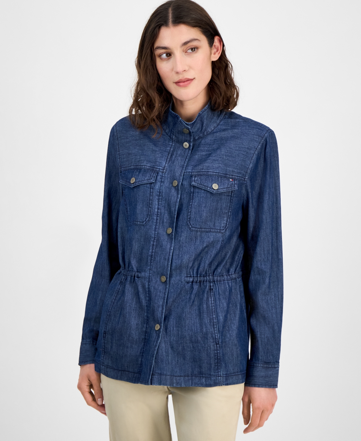 Click here for Tommy Hilfiger Womens Snap-Front Shirt Jacket - Da... prices