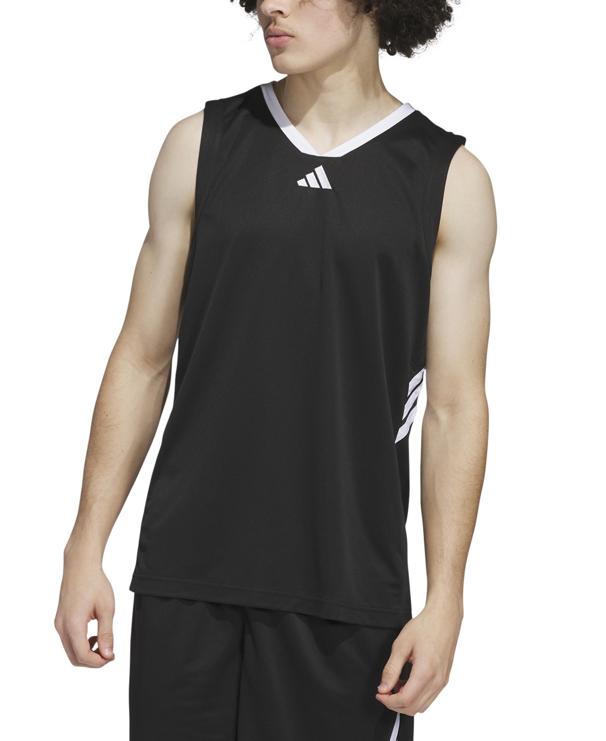 Click here for adidas Mens Bball Logo Graphic Tank Top - Black/wh... prices