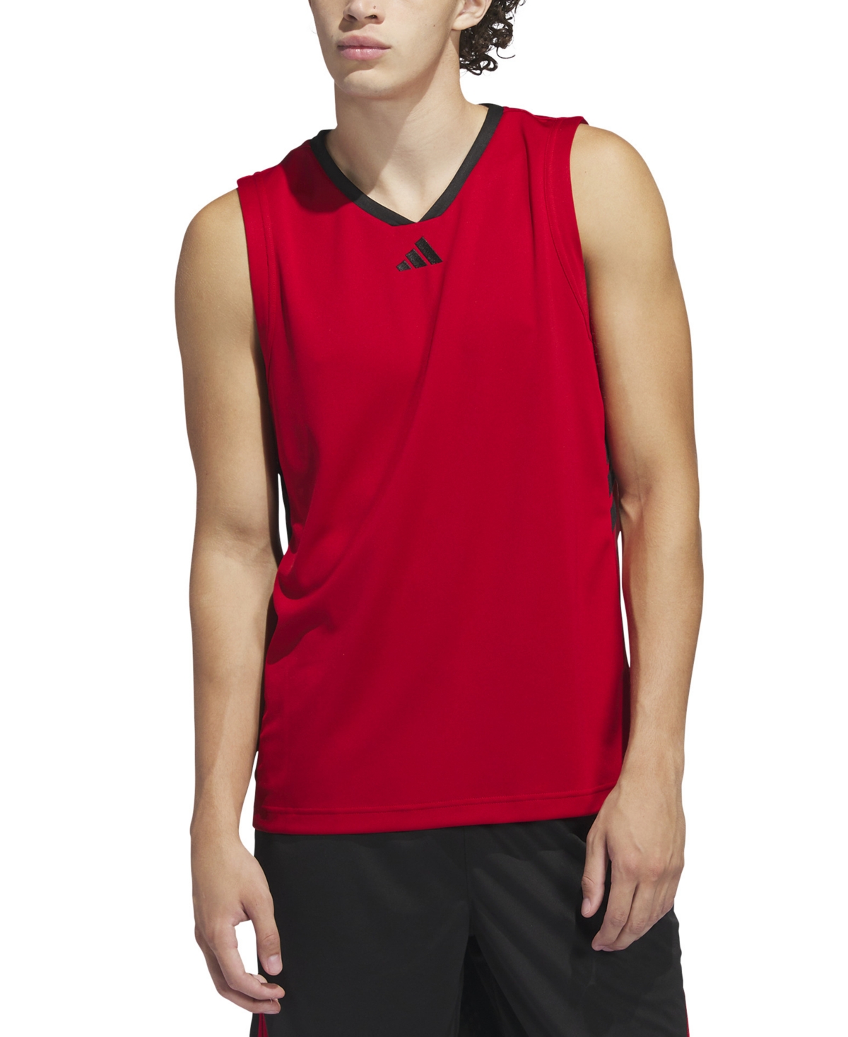 Click here for adidas Mens Bball Logo Graphic Tank Top - Red/blac... prices