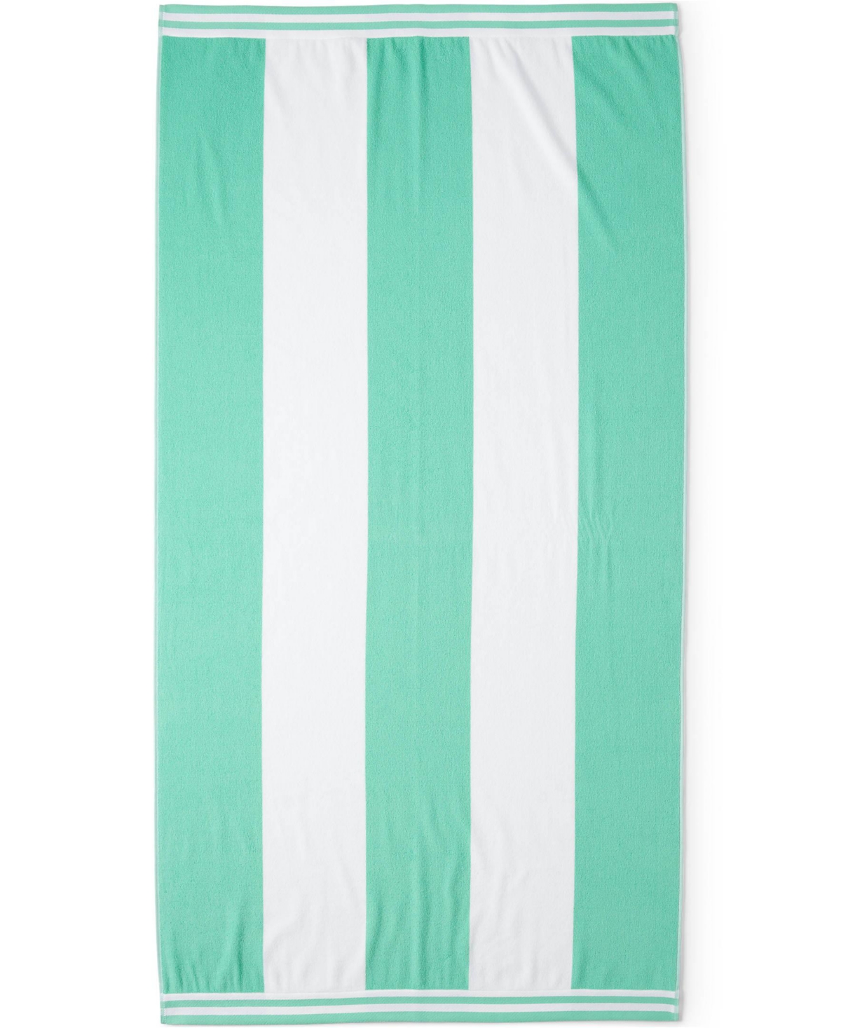 Click here for Lands End Rugby Stripe Beach Towel - Light jade wh... prices