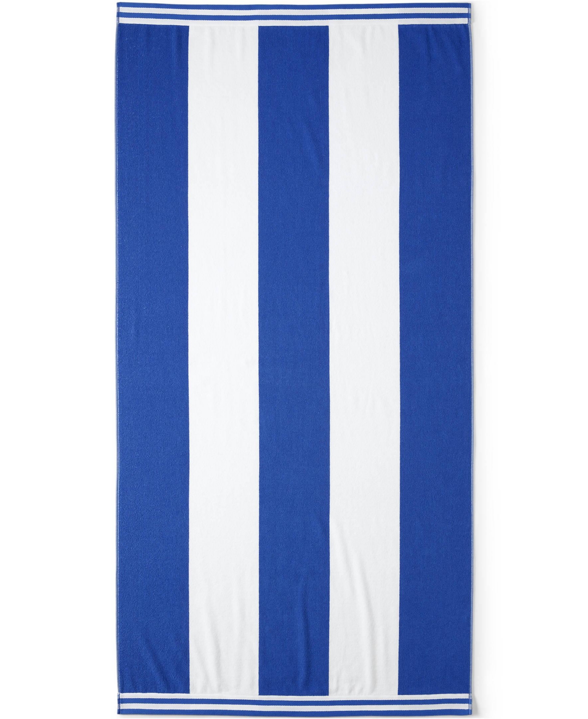 Click here for Lands End Rugby Stripe Beach Towel - Amparo blue w... prices
