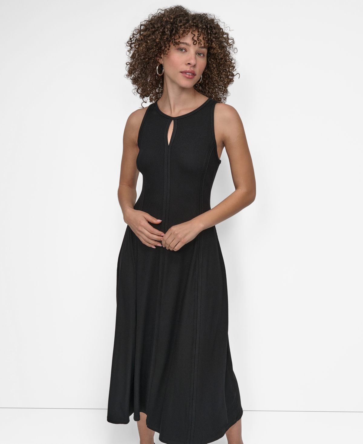 Click here for Dkny Womens Keyhole Maxi Dress - Black prices