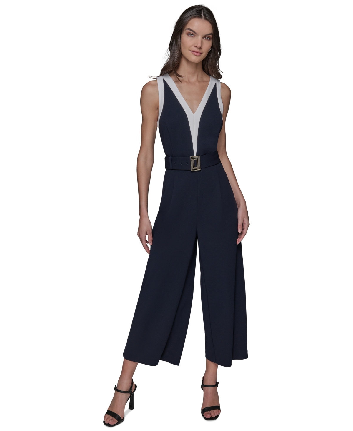 Click here for Karl Lagerfeld Paris Womens Contrast-Trim Belted J... prices