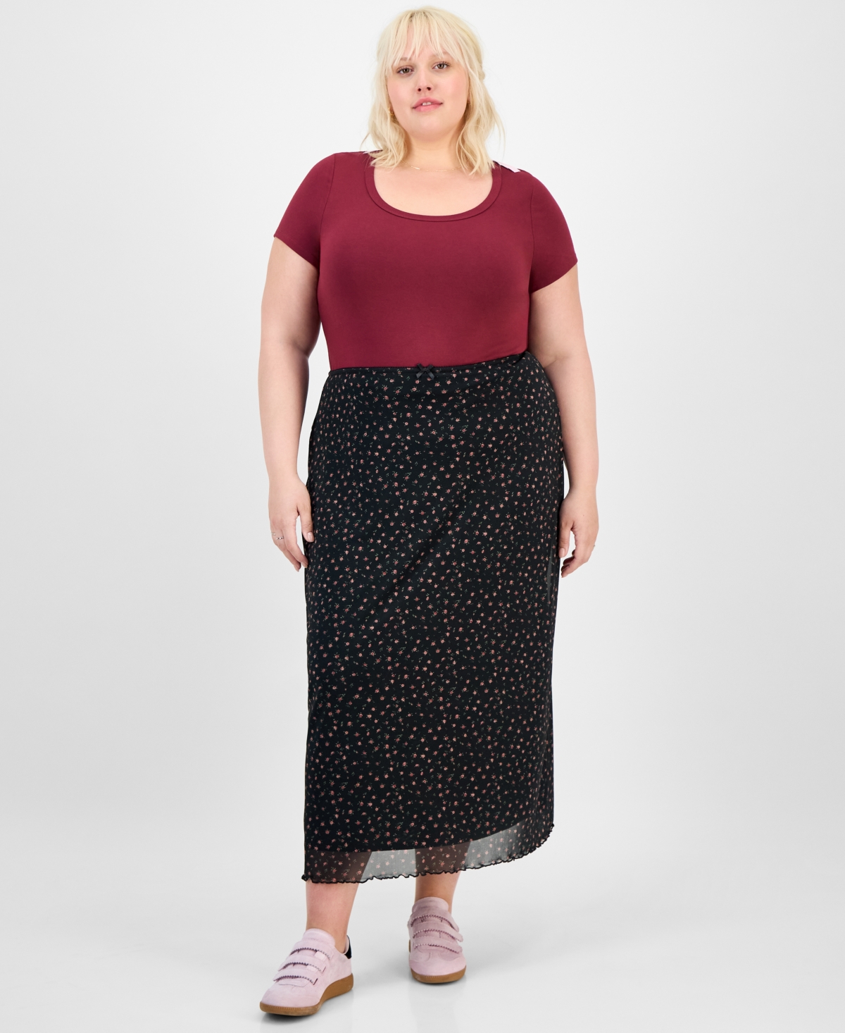 Click here for Hippie Rose Trendy Plus Size Pull-On Mesh Midi Ski... prices
